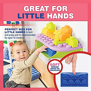 UNiPLAY Building Blocks Daycare Play Shelf with Storage 11 Piece Set, Sensory Toys Storage Bin and Play Shelf for Teething Baby Starter Learning Building Blocks, Ages 3 Months and Up, Purple