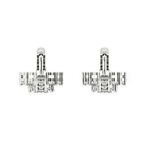 Clara Pucci 3.55 ct Round Cut Conflict Free Halo Solitaire Genuine Moissanite Designer Lever back Drop Dangle Earrings 14k White Gold