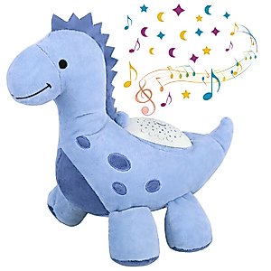 Baby Sleep Soother Pillow Pets Dream Lites Dinosaur Projector Plush Toys for Boys Girls Baby Sound Machine Stuffed Animal Machine Pillow Ceiling Toys for Toddler