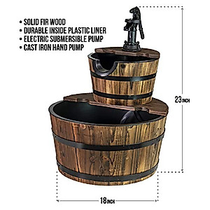 Sun-Ray 412001 Two Tiered Country Fountain, Brown