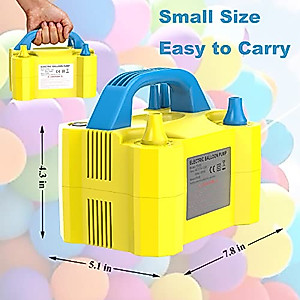 LANGXUN Portable High Power Electric Balloon Pump, Two Nozzle 110V 600W Air Blower Electric Ballon Inflator Pump for Party Latex Balloon Decoration Supplies