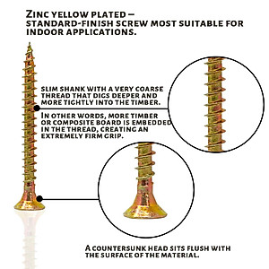 T.K.Excellent Box of 590 CE Bichromated Countersunk Head Screws