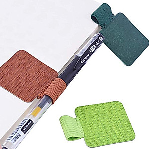 BronaGrand 8pcs Self-adhesive Leather Pen Holder with Elastic Loop for Notebooks, Journals,Calendars and Planners(8 Colors)
