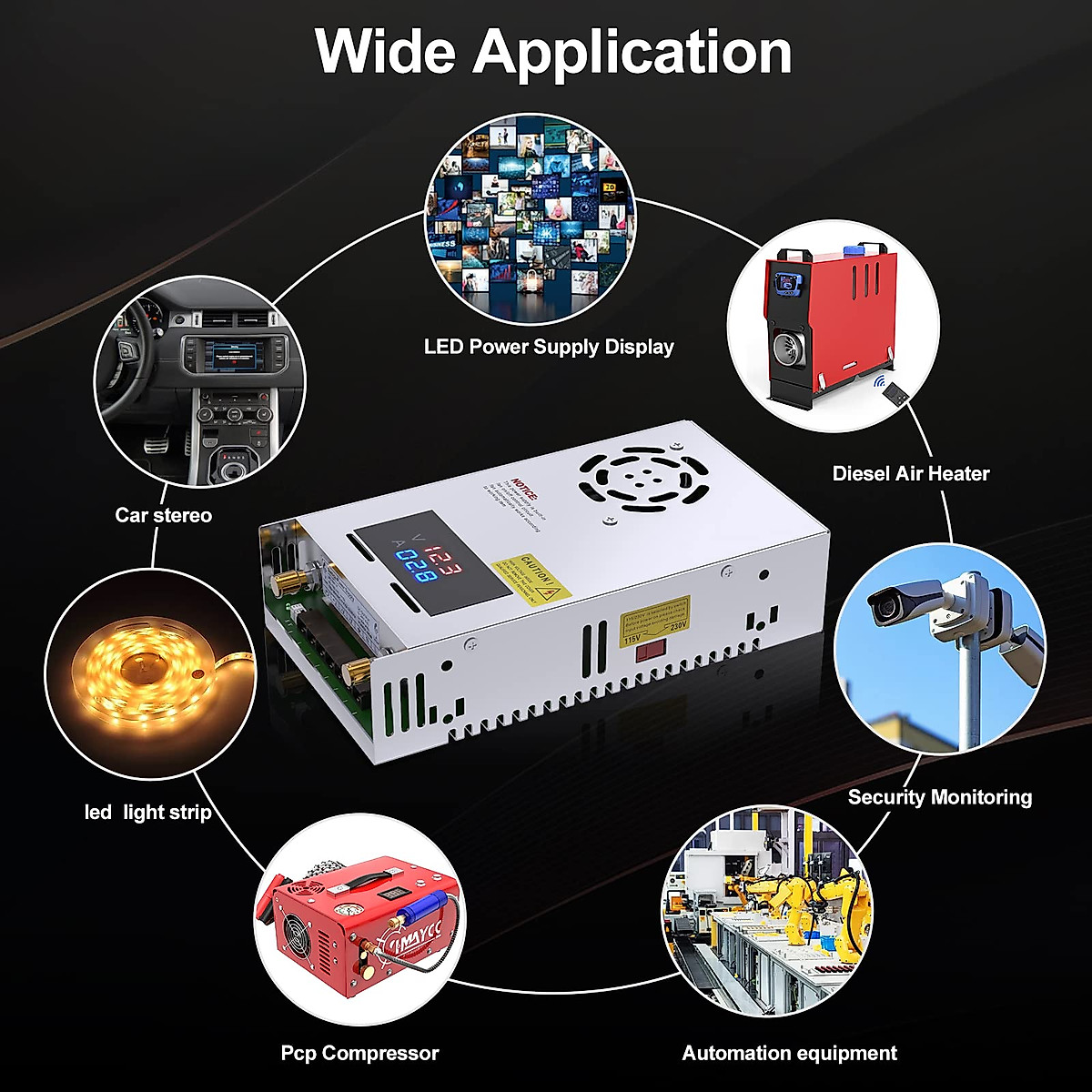 IMAYCC Adjustable Power Supply with LED Display - 110V AC to 24V DC Converter 480W 20A