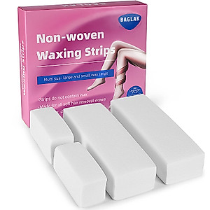 BAGLAK 400Pcs Non-Woven Wax Strip Multi Size Pack, (2 Sizes) Hair Removal Wax Strips,Waxing Strips for Facial & Body & Leg,(3" x 9") (1.5" x 5")
