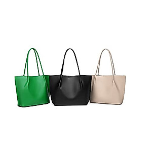 hepcelt Hobo Bags Leather Totes for Women Ladies Purses and Handbags Dupes for Women Handbags Purse and Wallet Set Shopper Purse Satchel Handbag with Top Handles, Black