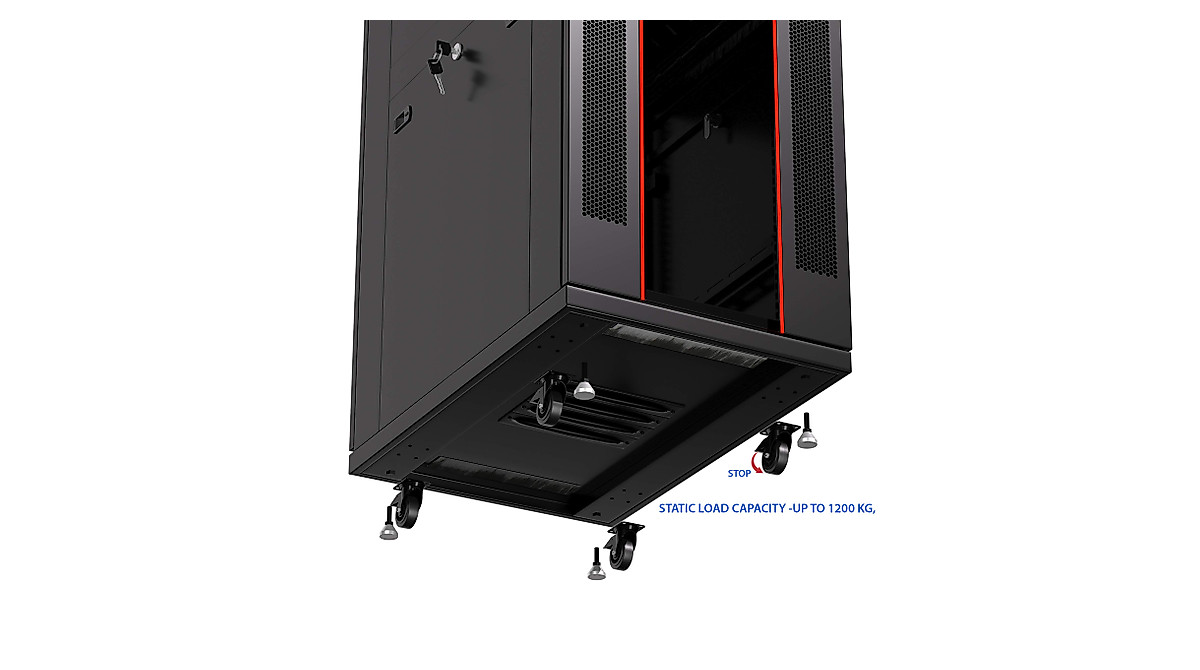 Sysracks 42U Server Rack - Locking Cabinet with Cooling & Wheels