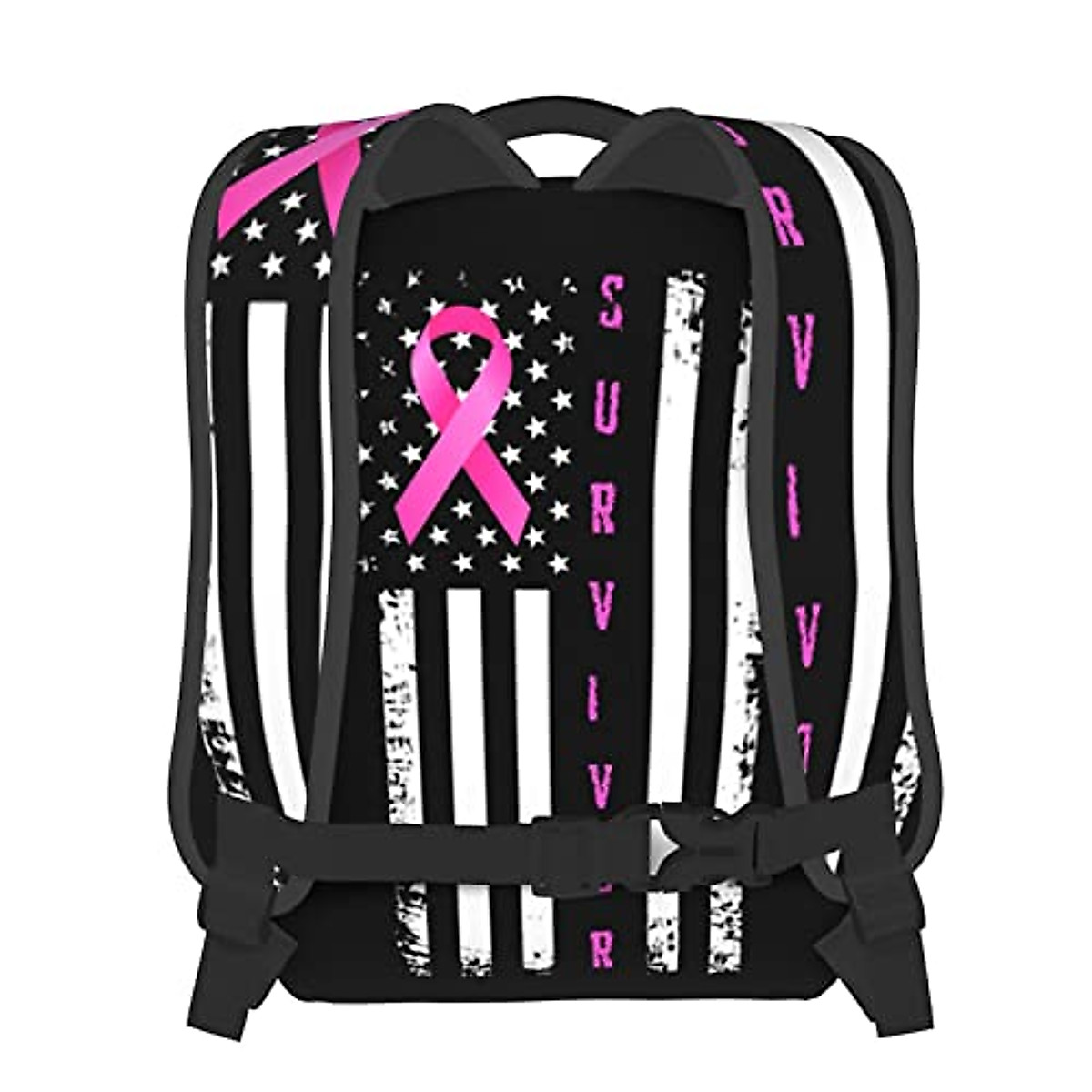 Cool Breast Cancer Survivor Women Pink 3d Printed Fashion Unisex Large Travel Daypack School Bag Laptop Backpack School For Youth Adult