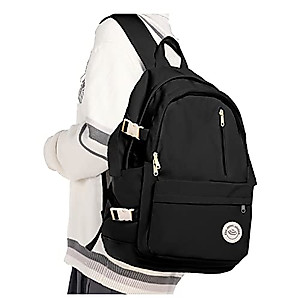 VGOCO Backpack for Women,Unisex Lightweight Backpack Bag Water-proof Casual Rucksack for Women Men Fits 14 inch Laptop Work Daypack Black