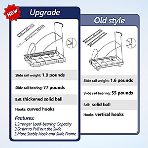 Insputer Pull Out Trash Can Under Cabinet, Under Sink Trash Can Pull Out with Silicone Handle, 35qt Under Cabinet Trash Can Pull Out Kit for Kitchen Sink, Pantry, Garbage Can Not Included