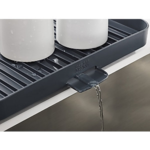 Joseph Joseph Y-Rack Dish Rack and Drain Board Set with Cutlery Organizer Drainer Drying Tray, Large, Gray
