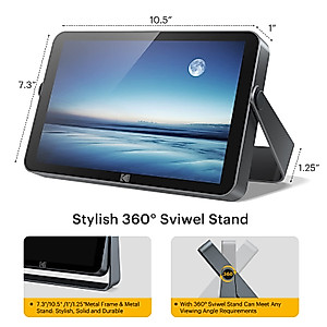 KODAK 10.1 Inch Smart Digital Photo Frame, 4000mAh Battery, 1920x1200 G+G IPS Touch Screen WiFi Digital Picture Frame, Built in 32 GB Memory, Auto-Rotate, KODAK APP, Gifts for Friends Family