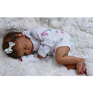 iCradle Black Realistic Reborn Baby Dolls Girls 18 Inch African American Lifelike Sleeping Newborn Baby Doll Gift Set