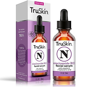 TruSkin (B3) Niacinamide Serum for Face – Minimize Appearance of Pores, Even Skin Tone, Hydrate & Soothe with Hyaluronic Acid, Vitamin E, Aloe & Avocado Oil,1 fl oz