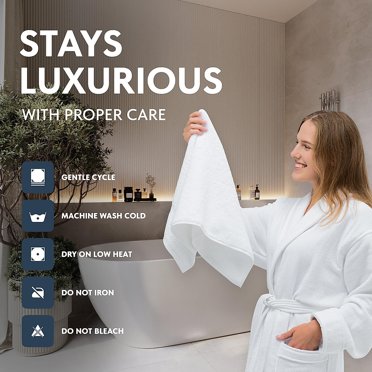 Luxury White Hand Towels - Soft Circlet Egyptian Cotton | Highly Absorbent Hotel spa Bathroom Towel Collection | 16x30 Inch | Set of 6