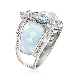 Ross-Simons 5.85 ct. t.w. Aquamarine Ring in Sterling Silver. Size 9