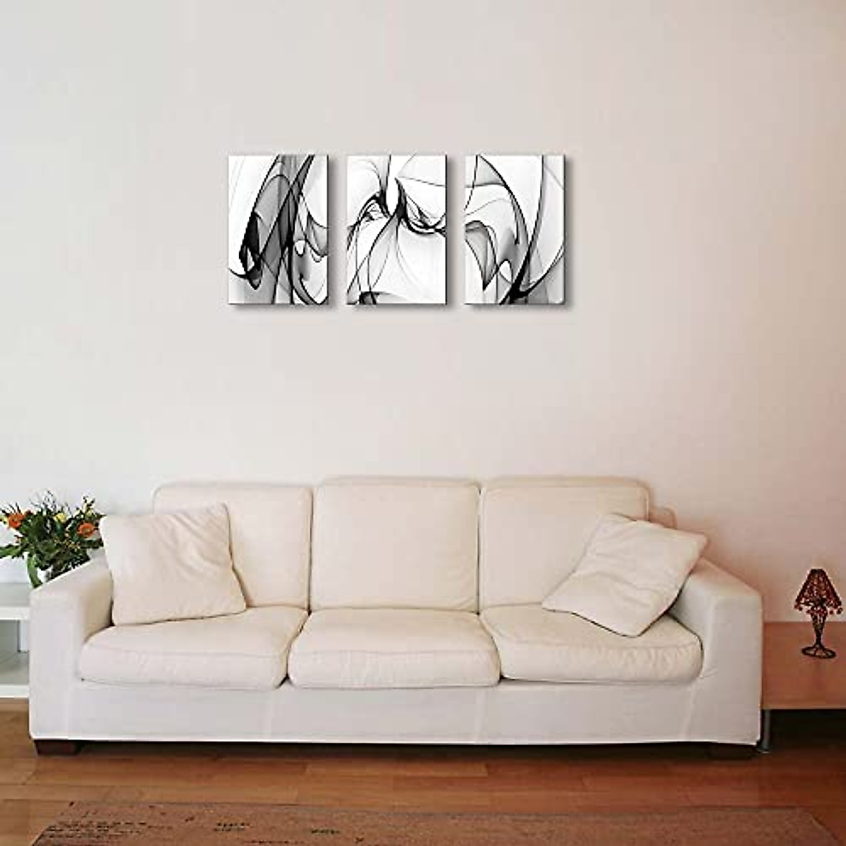 Black and White Abstract Line Art Canvas Print Painting Modern Wall Decor Artwork