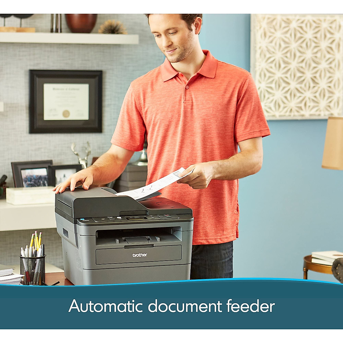 Brother DCP-L2550DWA All-in-One Wireless Monochrome Laser Printer - Print Scan Copy - 36 ppm, 2400 x 600 dpi, 8.5 x 14, 250-Sheet, 50-Sheet ADF, Automatic Duplex Printing, Broage Printer Cable