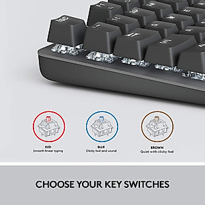 Logitech K845 Mechanical Illuminated Keyboard,Mechanical Switches, Strong Adjustable Tilt Legs, Full Size, Aluminum Top Case, 104 Keys, USB Corded, Windows (TTC Blue Switches) (Renewed)