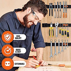 12" Magnetic Tool Holder Strip - A Tool Magnet Bar for Garage Organization, Shop Organization, and Workbench Accessories - Best Gift for Men - Easy To Install in Workshop - Mounting Screws Included.
