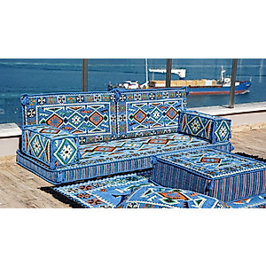 Oriental Floor Couch, Custom Sofa Cover, Arabic Furniture, Arabic Majlis, Arabic Jalsah, Loveseat, Medtitation Yoga Sofas, Sleeper Sofa, Outdoor Sofa (Sofa Full Set, 4'' Thickness (10 cm))
