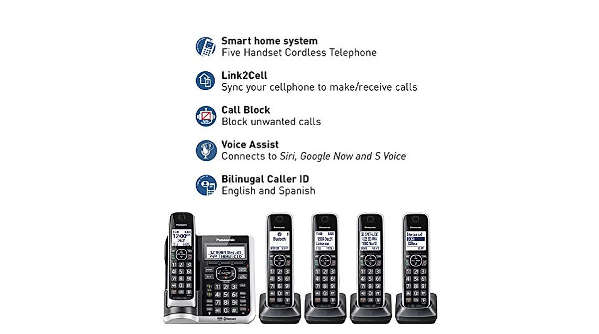 Panasonic Link2Cell Bluetooth Phone System with HD Audio & Voice Assistant
