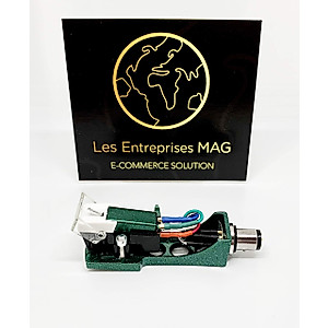 Cartridge and Stylus, needle and Green Headshell with mounting bolts for Technics SL-1200, SL-1210, SL-1600, SL-1610, SL-1700, SL-235, SL-23A, SL-B2, SL-B202, SL-B205, SL-B3