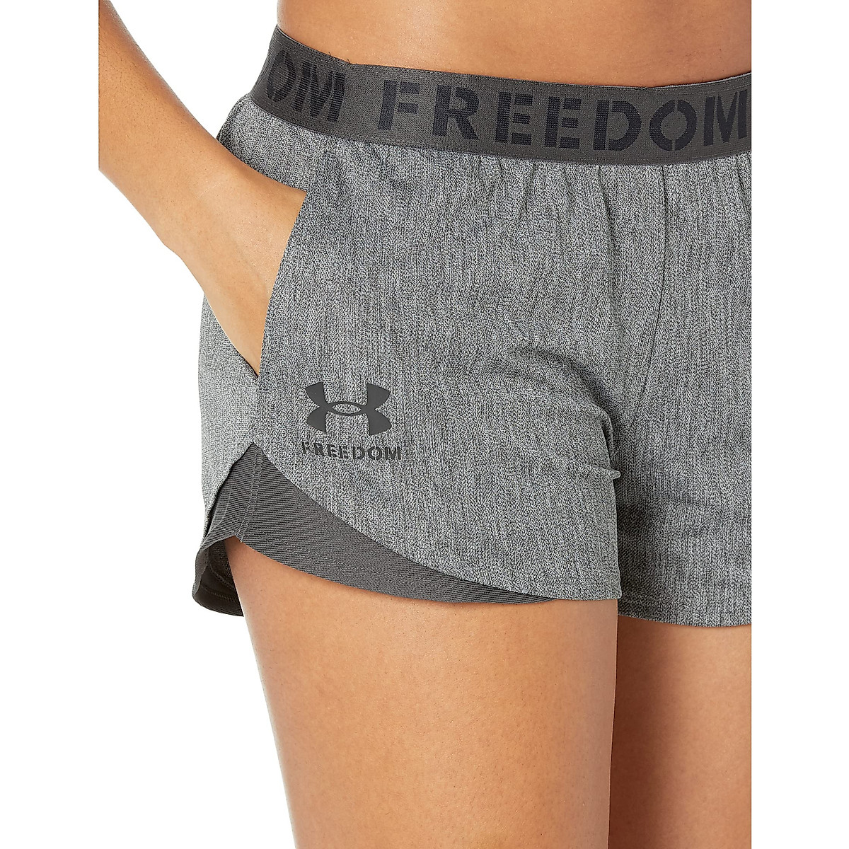 Under Armour Womens New Freedom Playup Shorts, Jet Gray/Black, Large US