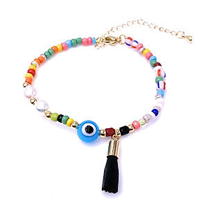LESLIE BOULES Powerful Amulet Bracelet for Women Blue Evil Eye and Genuine Azabache Pendant