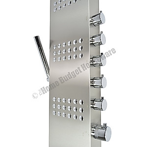 Blue Ocean 66.5” Stainless Steel SPS8727 Thermostatic Shower Panel with Rainfall Shower Head, Body Nozzles, and Handheld Shower Head