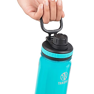 Takeya 24 oz Tritan Plastic Sport Water Bottle with Spout Lid, Premium Quality, BPA Free Food Grade Materials, Ocean