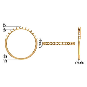 Certified Natural Blue Sapphire Half Eternity Ring, AAA Quality, Sapphire Anniversary Ring (With Jewelry Box), 14K Yellow Gold, Size:US 5.50
