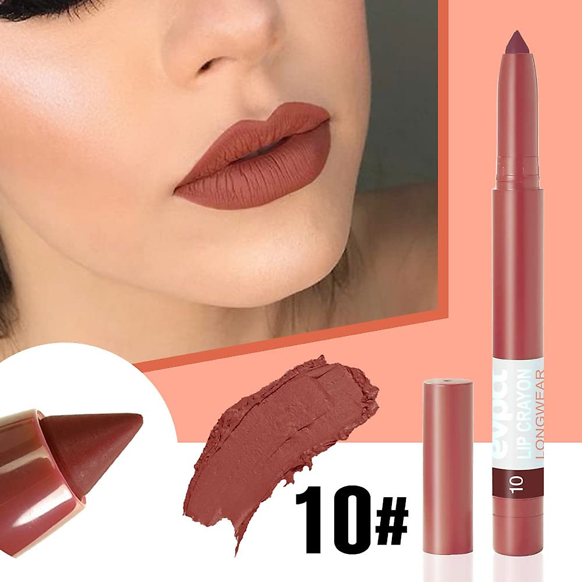 BINGBRUSH 3Pcs Crayon Matte Longwear Lipstick Pack Set,Moisture Smooth Lipliner With Built-in Sharpener Ultimate Lip Crayon for Makeup- Waterproof Velvet Lipgloss Lip Stain