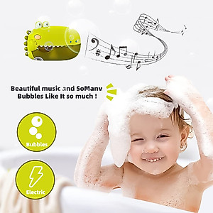 zaddgiuuy Dinosaur Bubble Machine Bath Toys,Automatic Bubble Maker for Toddlers,Blows Bubbles and Plays 12 Children’s Songs,Sing-Along Bath Bubble Machine Baby, Toddler Kids Bath Toys