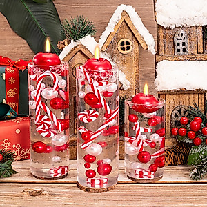 YTTYXGS 6075 Pieces Christmas Vase Filler Beads Floating Pearls and Candy Water Gel Beads for Vase Filler Table Centerpieces Christmas Party Decoration Suitable for 3 vases
