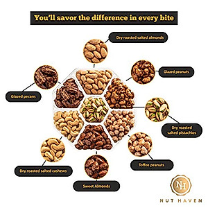 Holiday Nuts Gift Basket - Fresh Sweet & Salty Dry Roasted Gourmet Nuts Gift Basket - Fantastic Food Gift Basket for Men, Birthday, Women, Family, Adults, Christmas, Fathers Day, Mothers Day