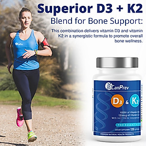 CanPrev D3 & K2 - Organic Coconut Oil (120 softgels)
