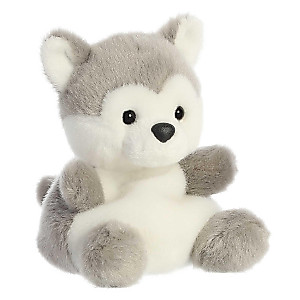 Aurora® Adorable Palm Pals™ Busky Husky™ Stuffed Animal - Pocket-Sized Play - Collectable Fun - Gray 5 Inches