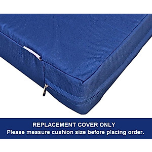 QQbed 2 Pack Outdoor Patio Chair Pillow Seat Washable Cushion Covers 20"X18"X4" Size - Replacement Covers Only (20"X18"X4" 2 Pack, Navy)