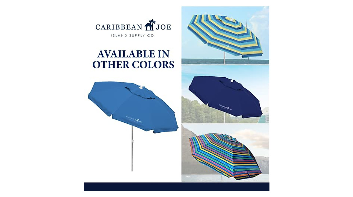 Caribbean Joe Beach Umbrella - Portable UV Protection