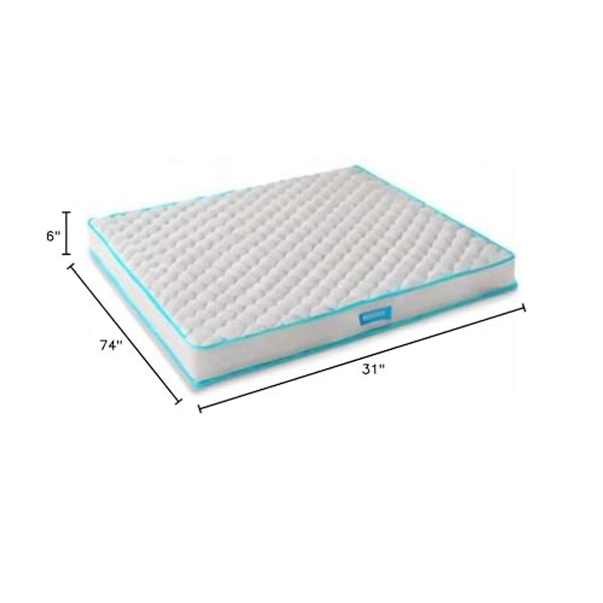 Linenspa 6 Inch Mattress - Firm Feel - Bonnell Spring with Foam Layer - Mattress in a Box - Youth or Kids Bed - Guest Bedroom - Durable and Breathable Support - Affordable - Narrow Twin Size, Grey