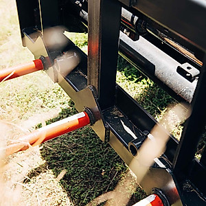 Titan Attachments HD Skid Steer Hay Frame Attachment, Three 49" Hay Spears, Rated 4,000 LB, Quick Tach Mounting, Hay Handing Equipment for Bobcat Tractors