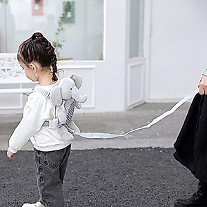 Berhapy 2 in 1 Gray Elephant Toddler Safety Harness Backpack Children's Walking Leash Strap Baby Leash for 1-3 Years Old Kid Leash for Boys and Girls