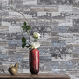 Art3d 102-Piece Peel and Stick Tile Backsplash for Kitchen Bathroom, 3in. x 6in. Stick on Subway Tile Distressed Wood Plank