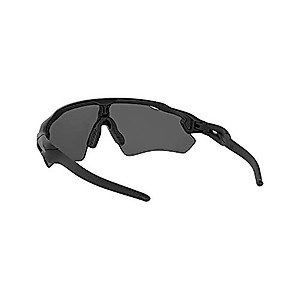 Oakley Men's OO9208 Radar EV Path Rectangular Sunglasses, Matte Black/Prizm Black Polarized, 38 mm