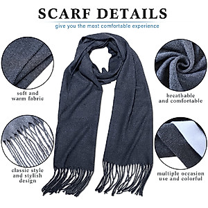 8 Pieces Winter Knit Scarf and Glove Set, Cashmere Scarf Soft Scarf with Matching Gloves Touchscreen Function for Women Gift (Black, Gray, Red, White)