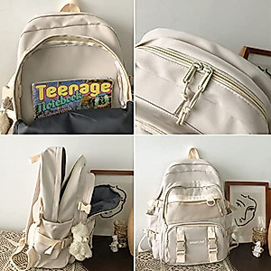 Verdancy Kawaii Backpack for Teen Girls Boys School College Travel Aesthetic Bookbag Casual Bag Schoolbag Daypack (Red)