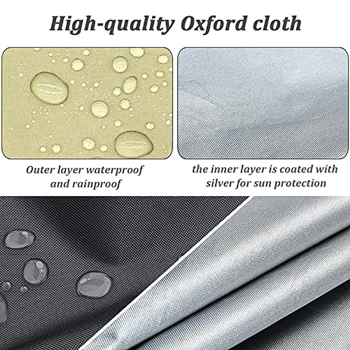 Swing Cover Chair Bench Replacement Cover, 2/3 Seat 600D Thickened Oxford Waterproof Swing Seat Cover for Outdoor Patio Garden Swing Chair, Grey, 45.2 x 18.9 x 18.9 Inch