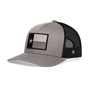 HAKA Texas Flag Hat - Texas Trucker Hat Snapback TX Baseball Cap Golf Hat (Grey/Black)