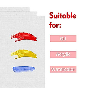 YRYM HT Painting Canvas Panels - 12 Pack 8 x 10 Inch Triple Primed Pure Cotton Canvas Boards for Painting, Oil, Acrylic, Watercolor, Acid-Free for Artists, Painters, Kids, Students
